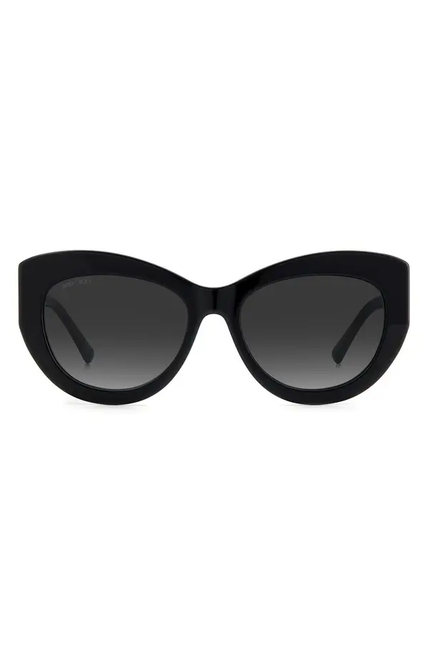 Jimmy Choo Xena 54mm Cat Eye Sunglasses - Black / Grey Shaded